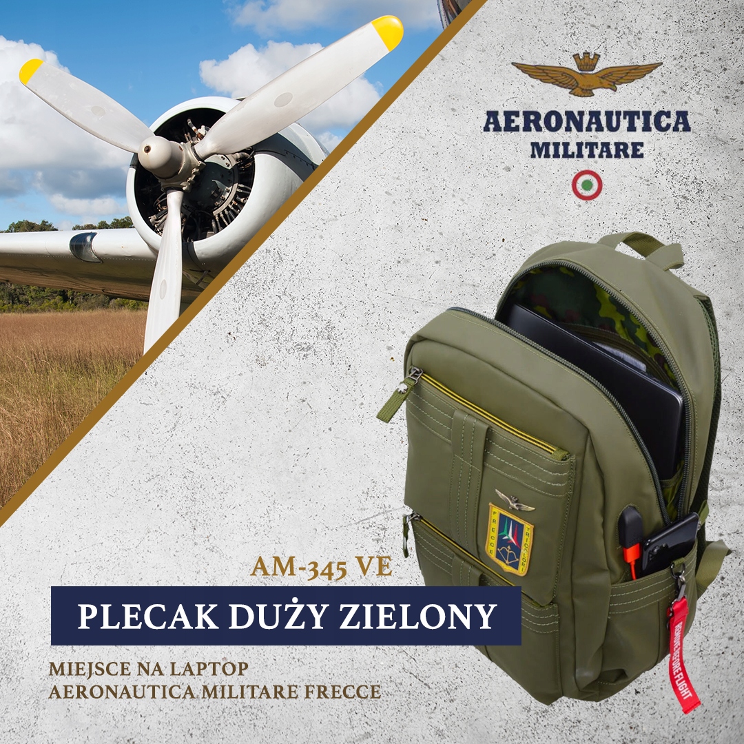 PLECAK AERONAUTICA MILITARE AM-345 VE ZIELONY 14603228853 - Allegro.pl