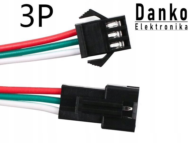 Złącze JST SM 3 Pin taśma LED wtyczka + gniazdo - Sklep, Opinie, Cena w Allegro