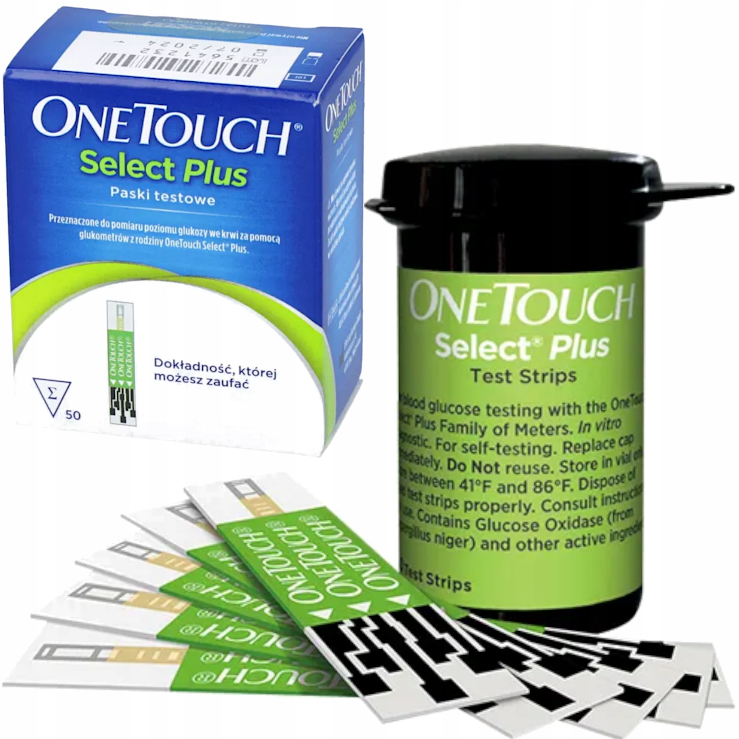 OneTouch Select Plus Paski testowe 50 sztuk DO POMIARU POZ. GLUKOZY WE ...