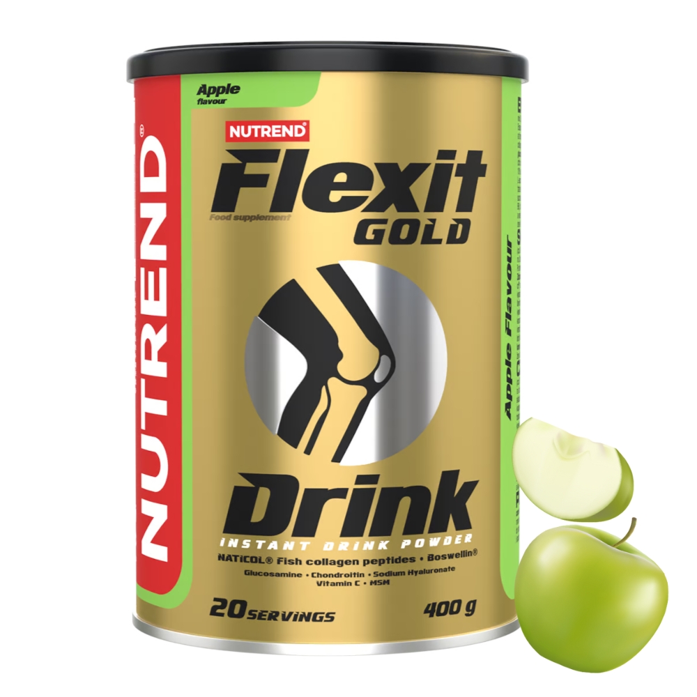 NUTREND FLEXIT GOLD DRINK 400g STAWY KOŚCI MIĘŚNIE DLA BIEGACZY KOLAGEN ...