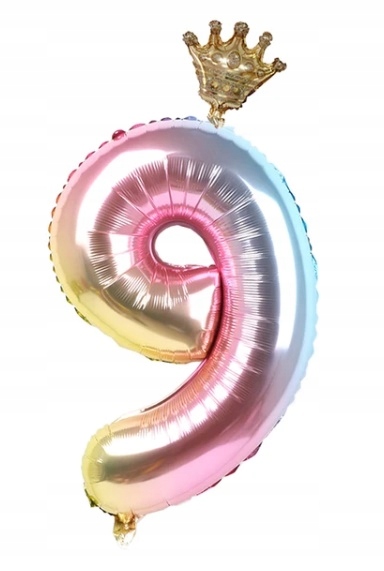 MD szivárványos fólia lufi koronával | 9-ES SZÁM, (5906076480096) • Ár ...
