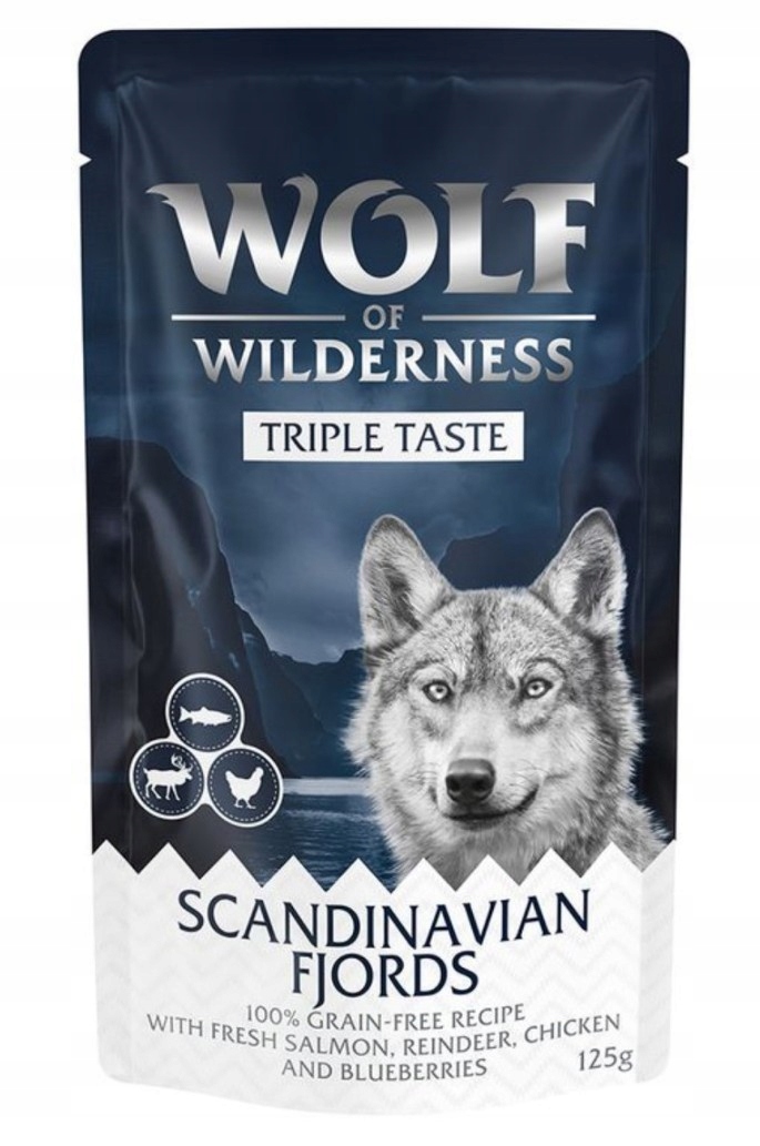 WOLF OF WILDERNESS TRIPLE TASTE SCANDINAVIAN FJORDS 125G (4062911038127 ...
