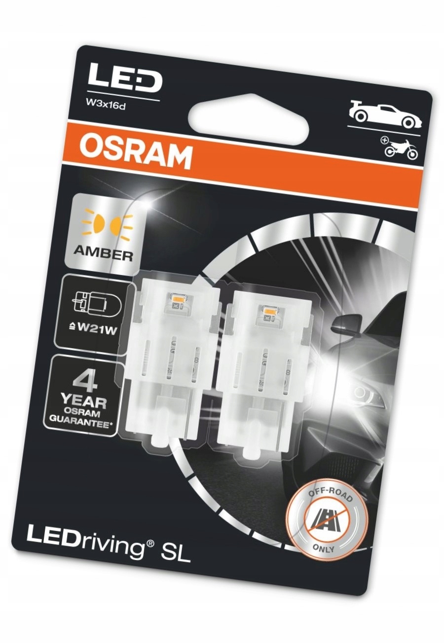 Osram ŻARÓWKA LED W21W AMBER POMARAŃCZOWA 12V 1.3W LEDRIVING BLISTER ... Osram ŻARÓWKA LED W21W AMBER POMARAŃCZOWA 12V 1.3W LEDRIVING BLISTER ...