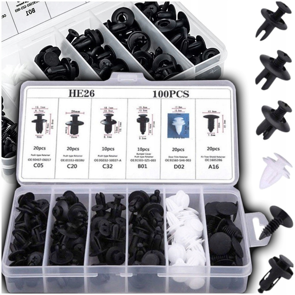 KOŁKI SPINKI KLIPSY SAMOCHODOWE DO AUTA TAPICERKI • Cena, Opinie - Allegro