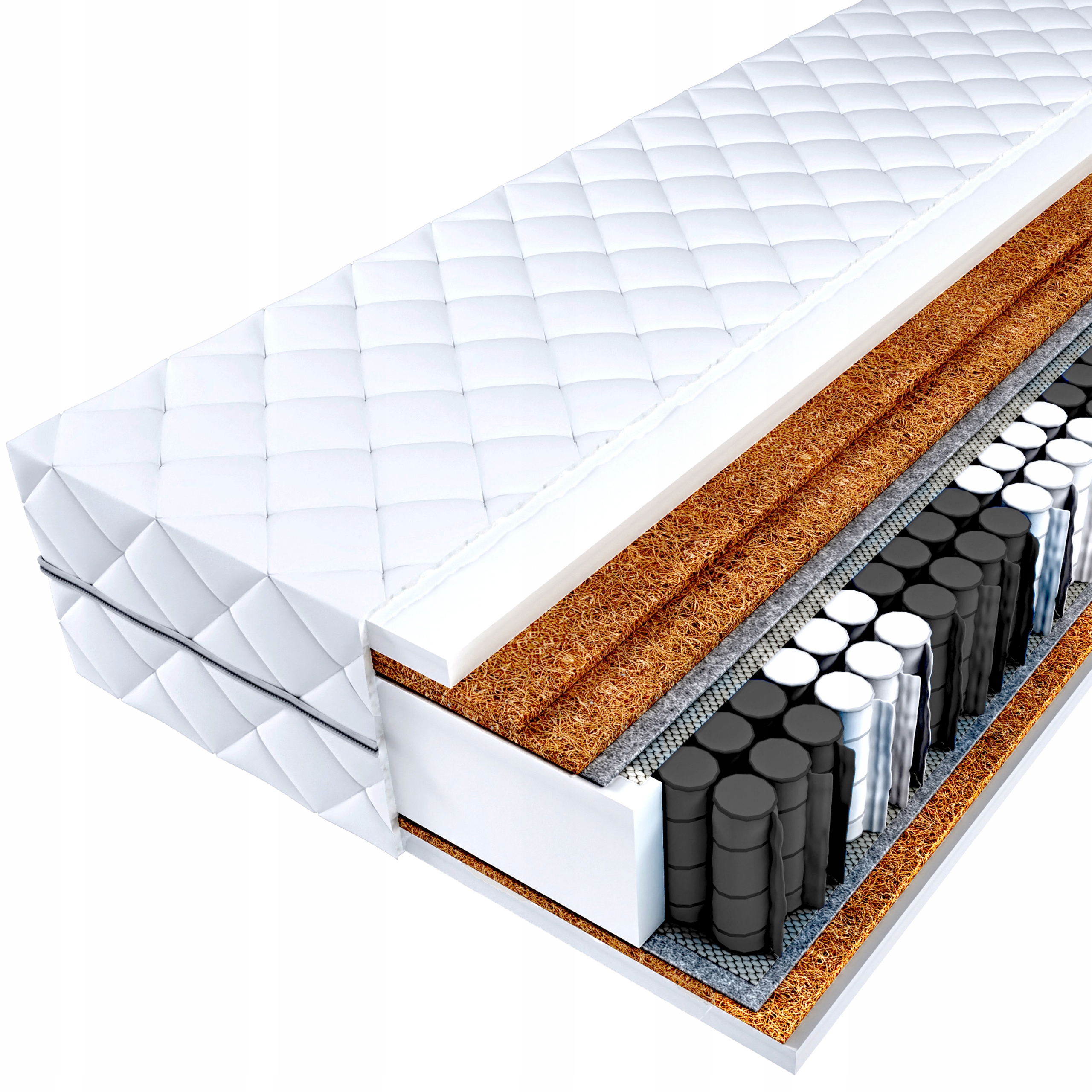 Materac kieszeniowy 160x200 MEGA HARD 3x KOKOS H4/H5 - SUPER TWARDY ...