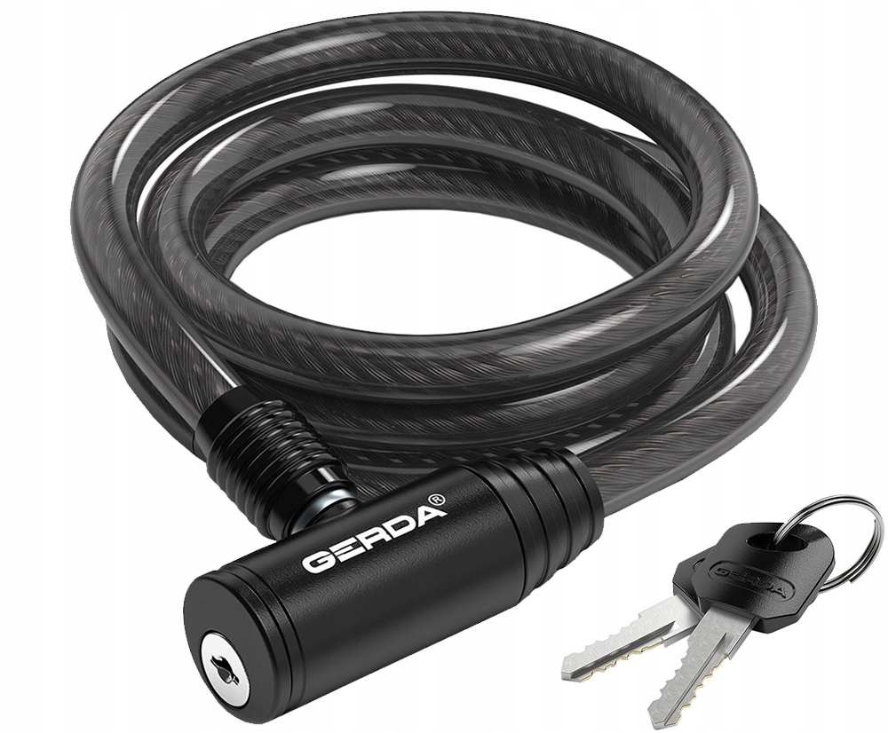 GERDA FLEX 1000/8K zapięcie rowerowe linka 100cm 8mm czarna - 5902203333709 - 17326238457 - Allegro