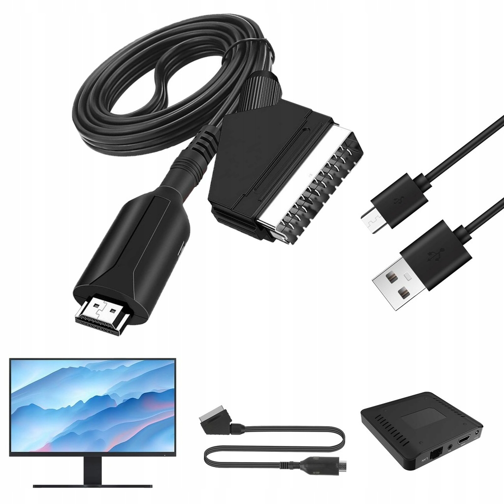 Kabel adapter konwerter z Euro HDMI do Scart - Sklep, Opinie, Cena w Allegro