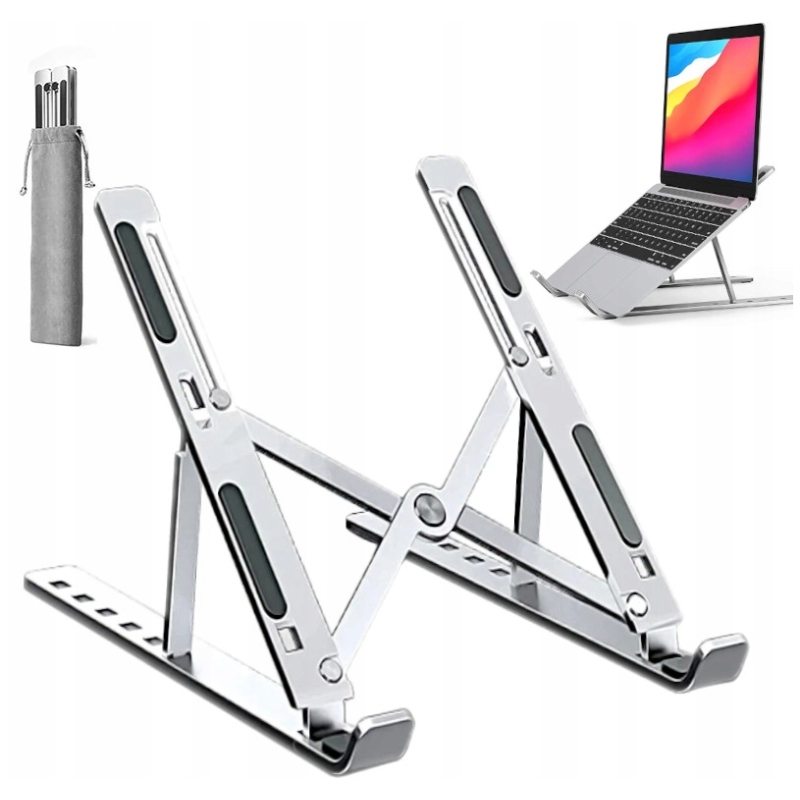 ALUMINIOWA SKŁADANA PODSTAWKA POD LAPTOP STOJAK NA TABLET Z ETUI ...