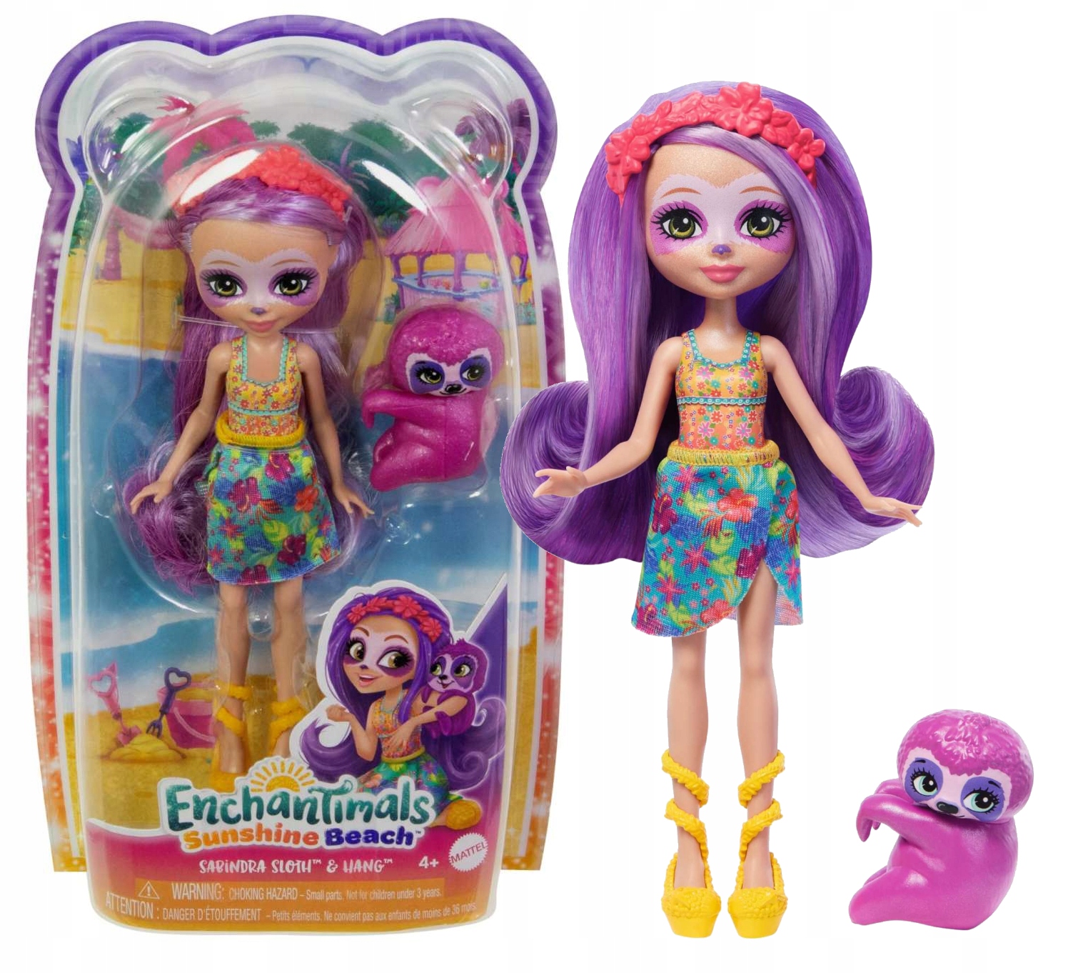 ENCHANTIMALS LALKA ZE ZWIERZĄTKIEM SABINDRA SLOTH LENIWIEC HRX82 ...