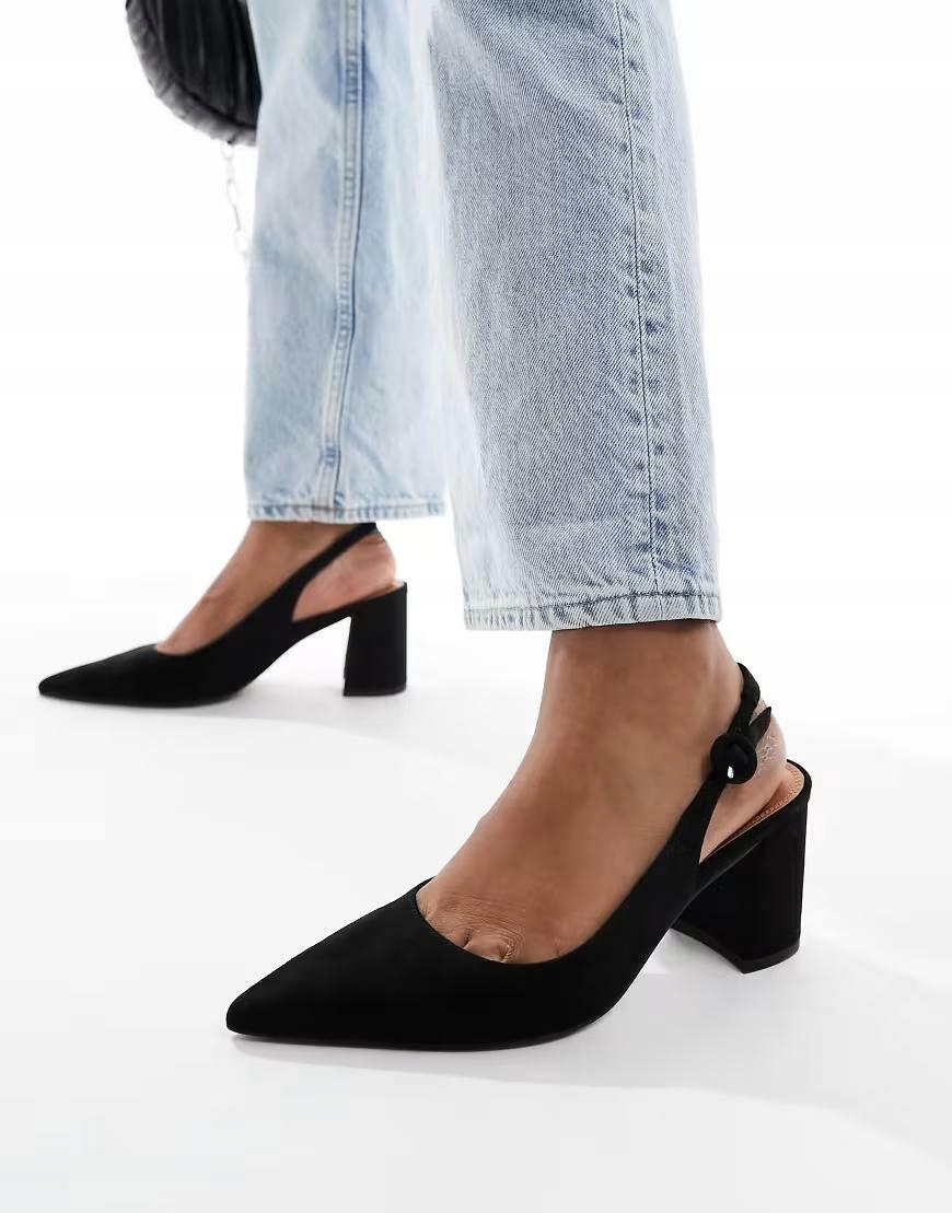 CZARNE CZÓŁENKA SZPIC ODKRYTE PIĘTY NIY B05__38 • Cena, Opinie ...