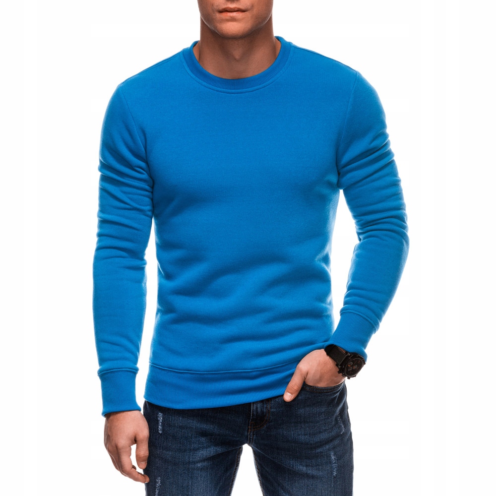 Pánská mikina bez kapuce basic modrá tepláková pohodlná EM-SSBN-0100 V1 XXL za 203.00CZK - Allegro