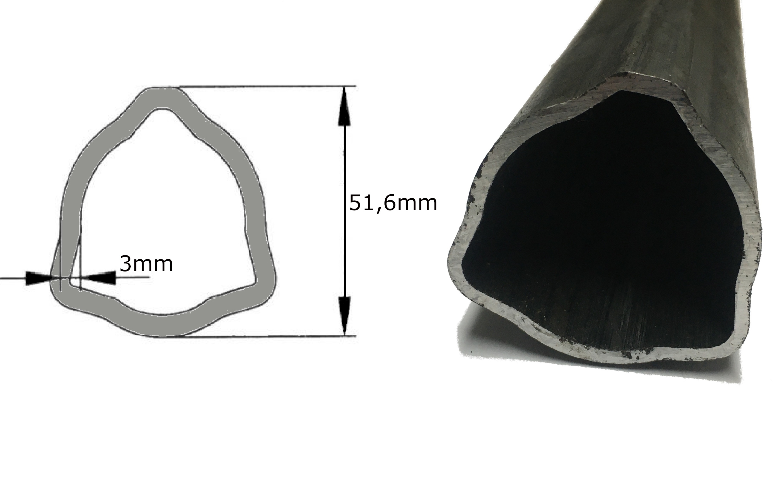 Rura wału WOM profilowana trójkąt 51,6x3mm 1m TT523-100 za 85,16 zł z ... Rura wału WOM profilowana trójkąt 51,6x3mm 1m TT523-100 za 85,16 zł z ...