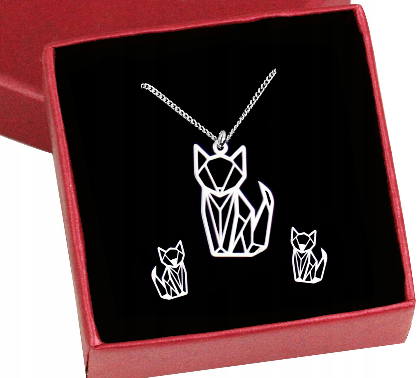 KOMPLET BIŻUTERII LISEK LIS LISKI KOT SREBRO 925 • Cena, Opinie ...