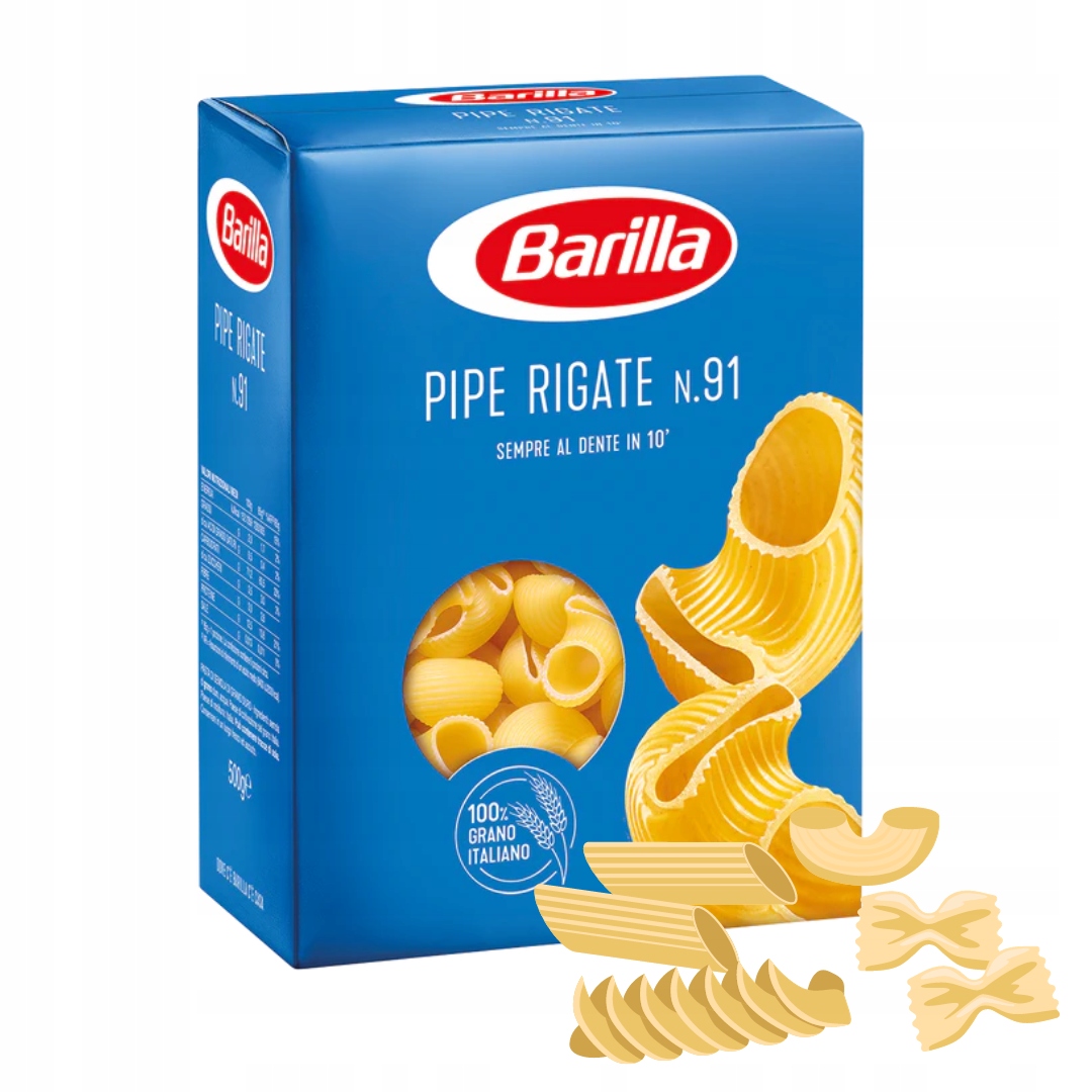 Barilla Pipe Rigate '91 makaron kolanka z pszenicy durum 500g ...