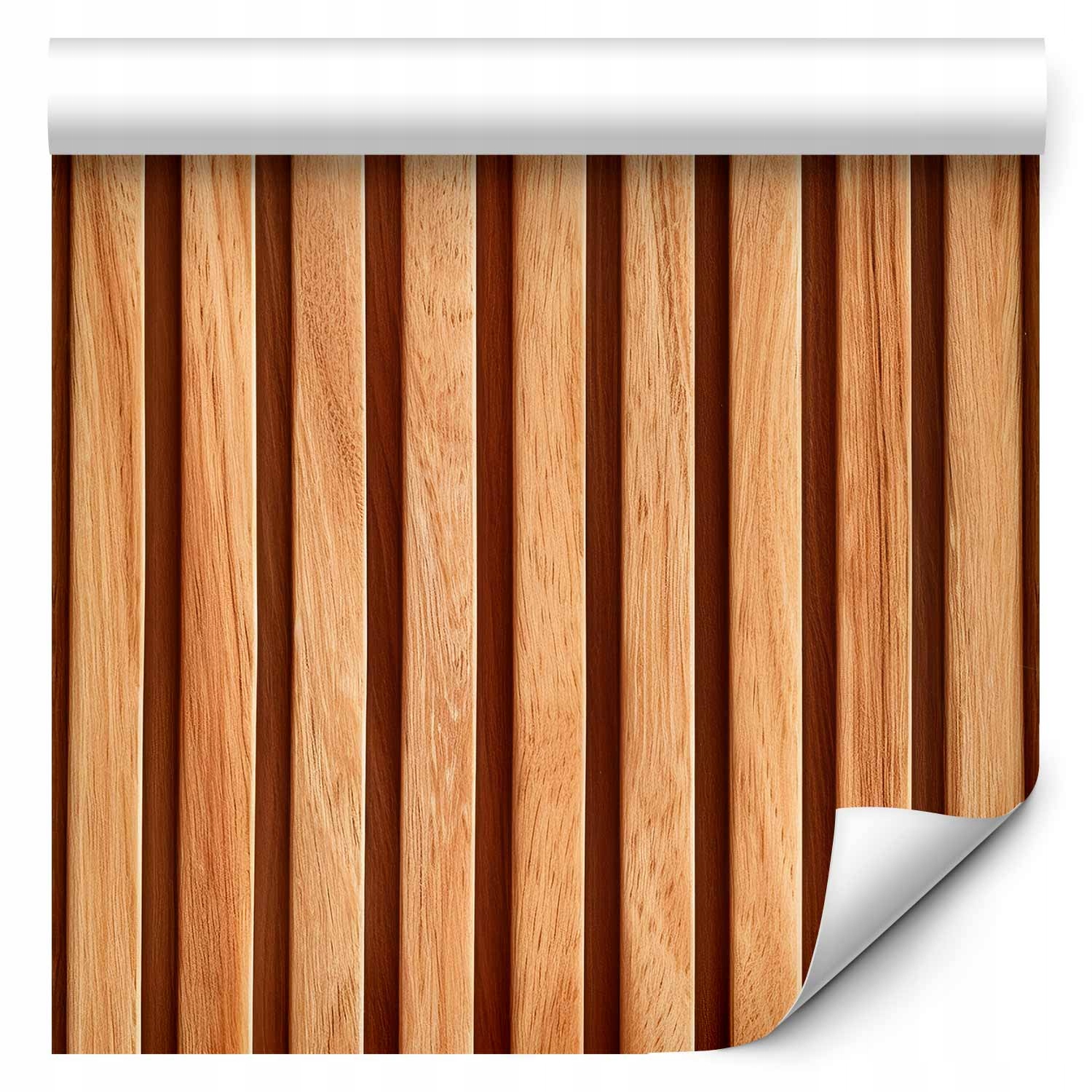 TAPETA W ROLCE PREMIUM LAMELE DREWNO DĘBOWE DESKI LAMELKI SALON 3D 0 ...