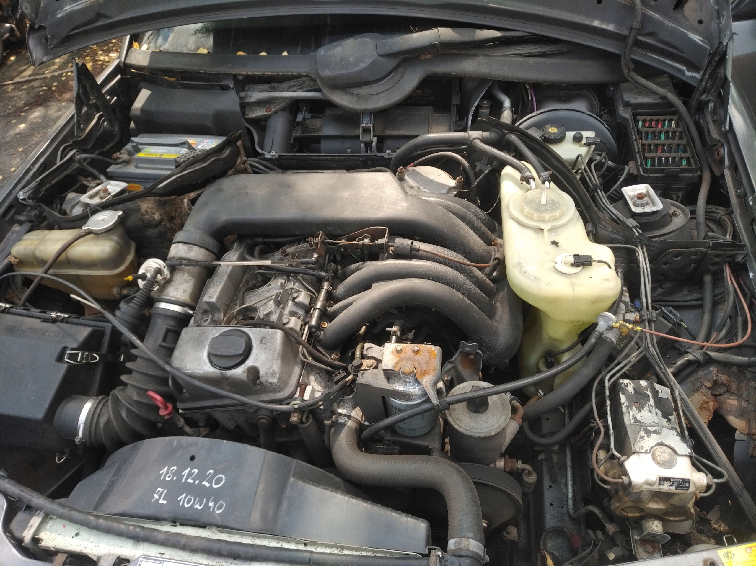 MERCEDES W124 2.5D 20V 113PS SILNIK KOMPLETNY POMPA NA LINKE OM605 93 ...