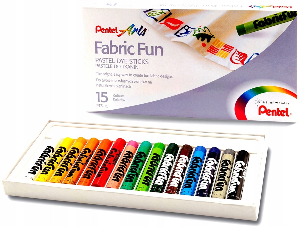 Pastele do Tkanin Pentel Fabric Fun 15 kolorów (5011433901296) • Cena ...