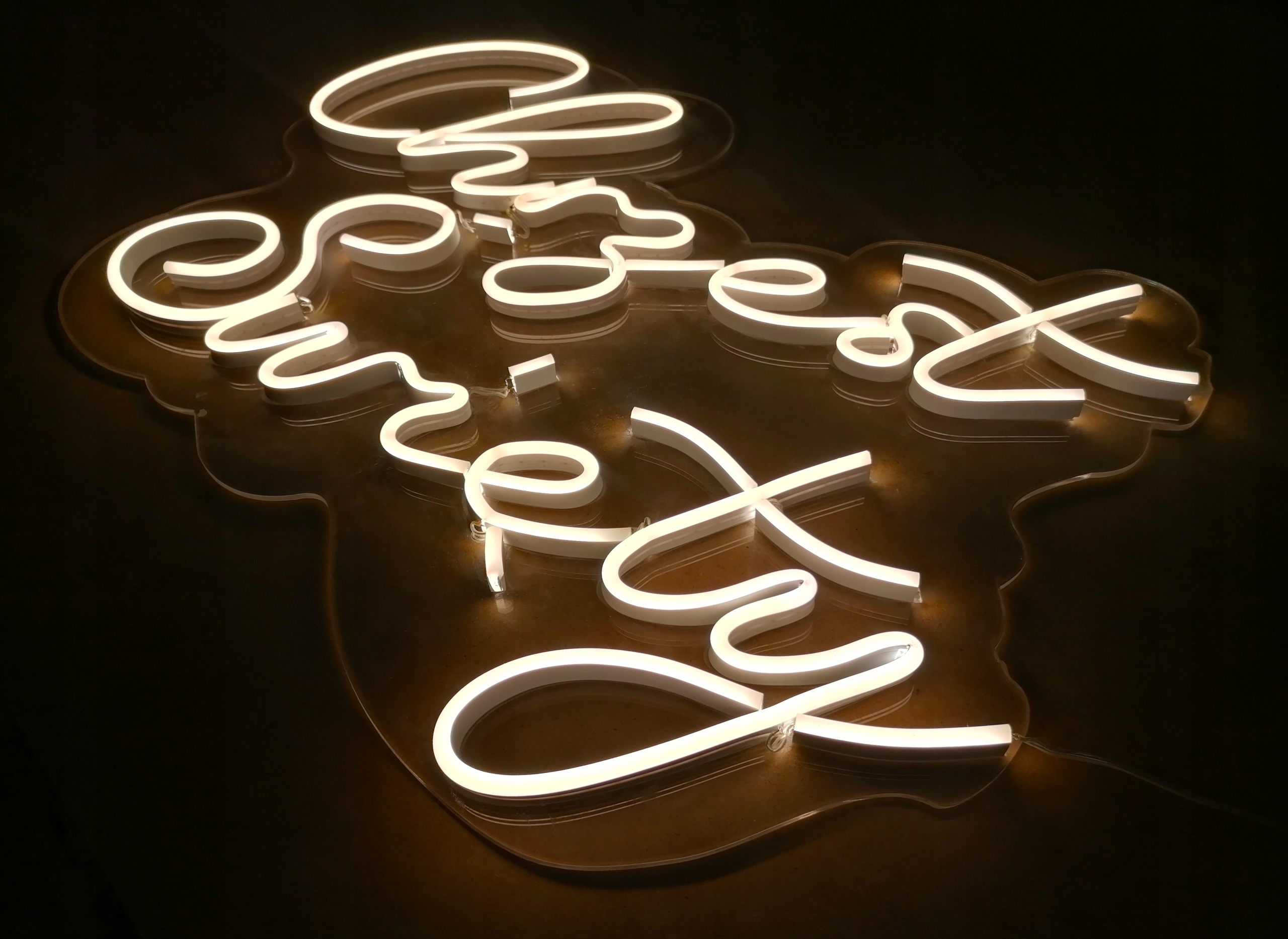 NEON LED dekoracja ścienna CHRZEST ŚWIĘTY neon led panel napis biały ...