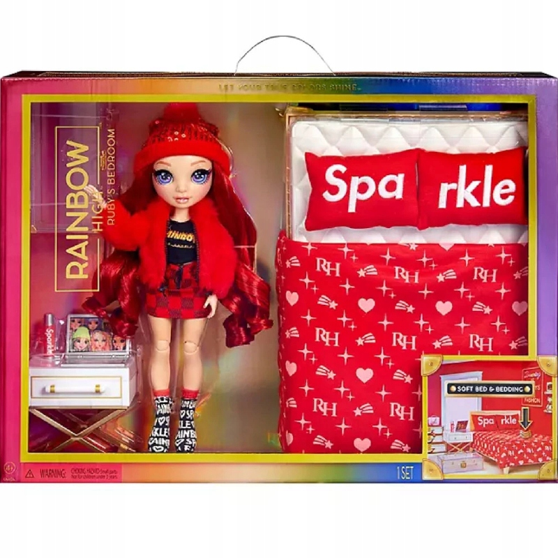 MGA Rainbow High Ruby Anderson Dorm room Zestaw sypialni z łóżkiem ...