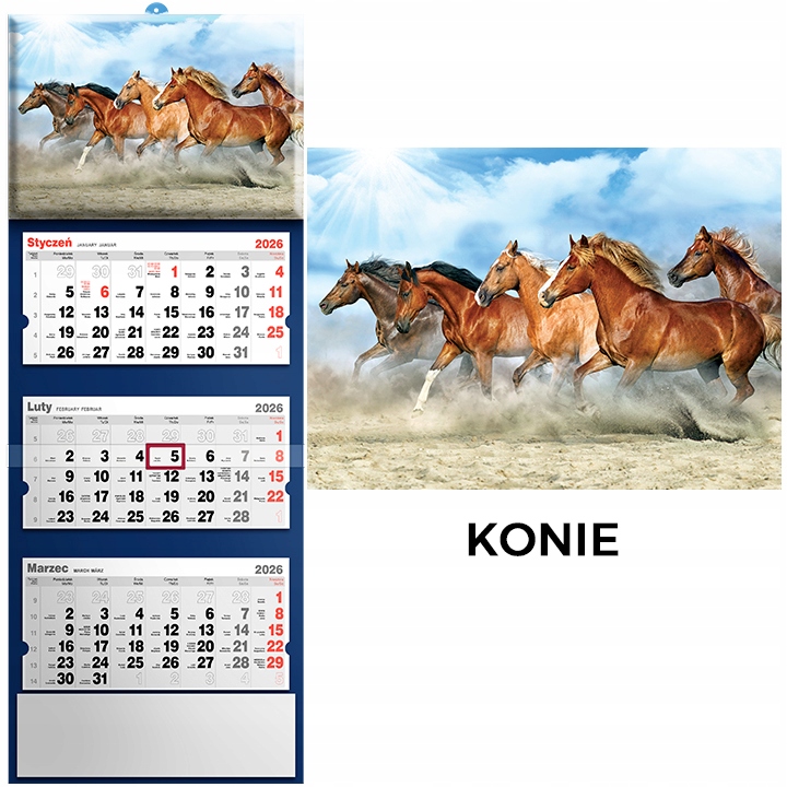 Kalendarz ścienny trójdzielny PREMIUM 2026 17729866614 - Sklepy, Opinie ...