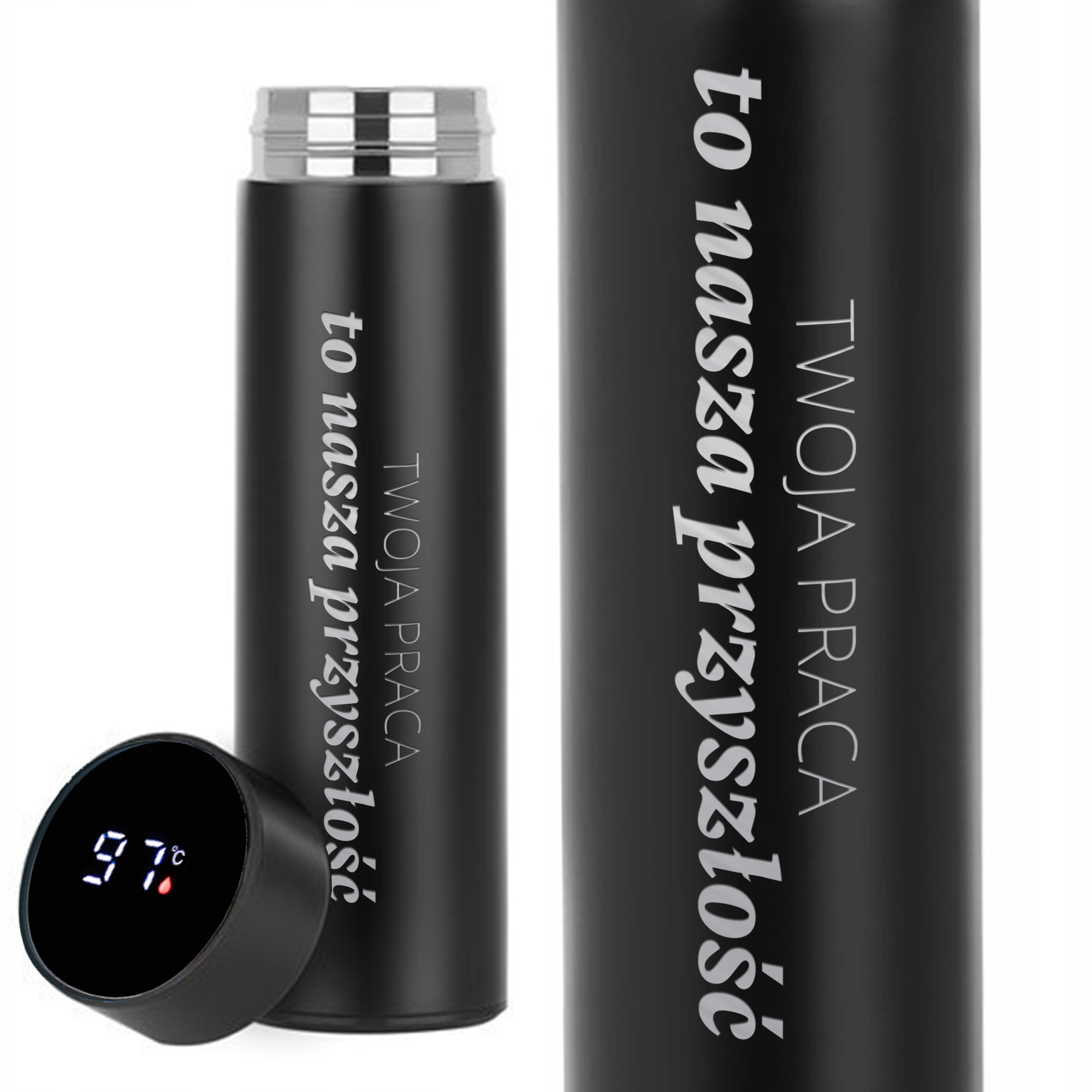 TERMOSKA S DISPLEJEM Černý TVOJE PRÁCE NAŠE BUDOUCNOST Pro Učitele ...