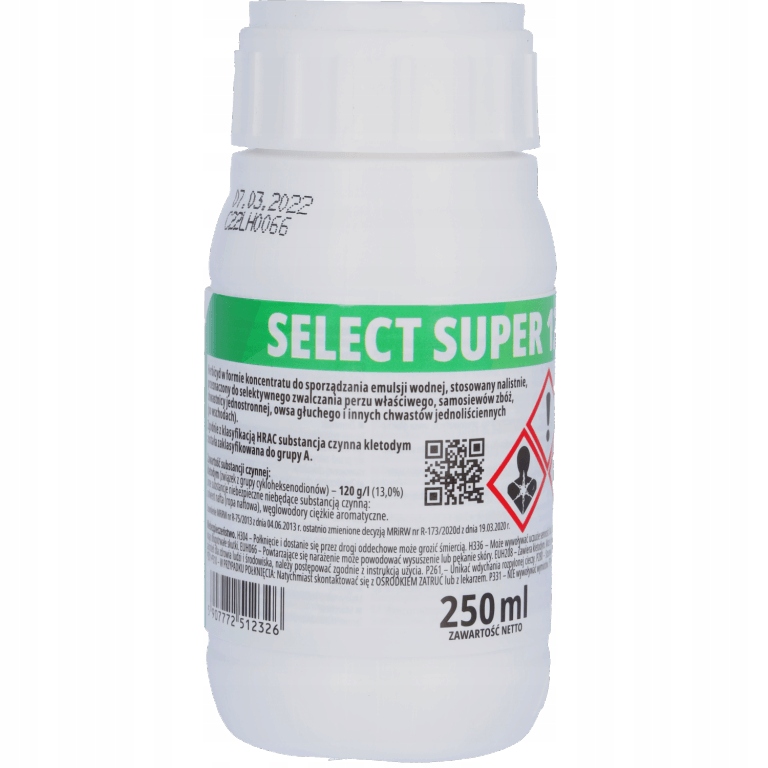 SELECT SUPER 120 EC 250mL ŚRODEK PREPARAT OPRYSK na CHWASTY JEDNOLIŚCIENNE (5907772512326 ...