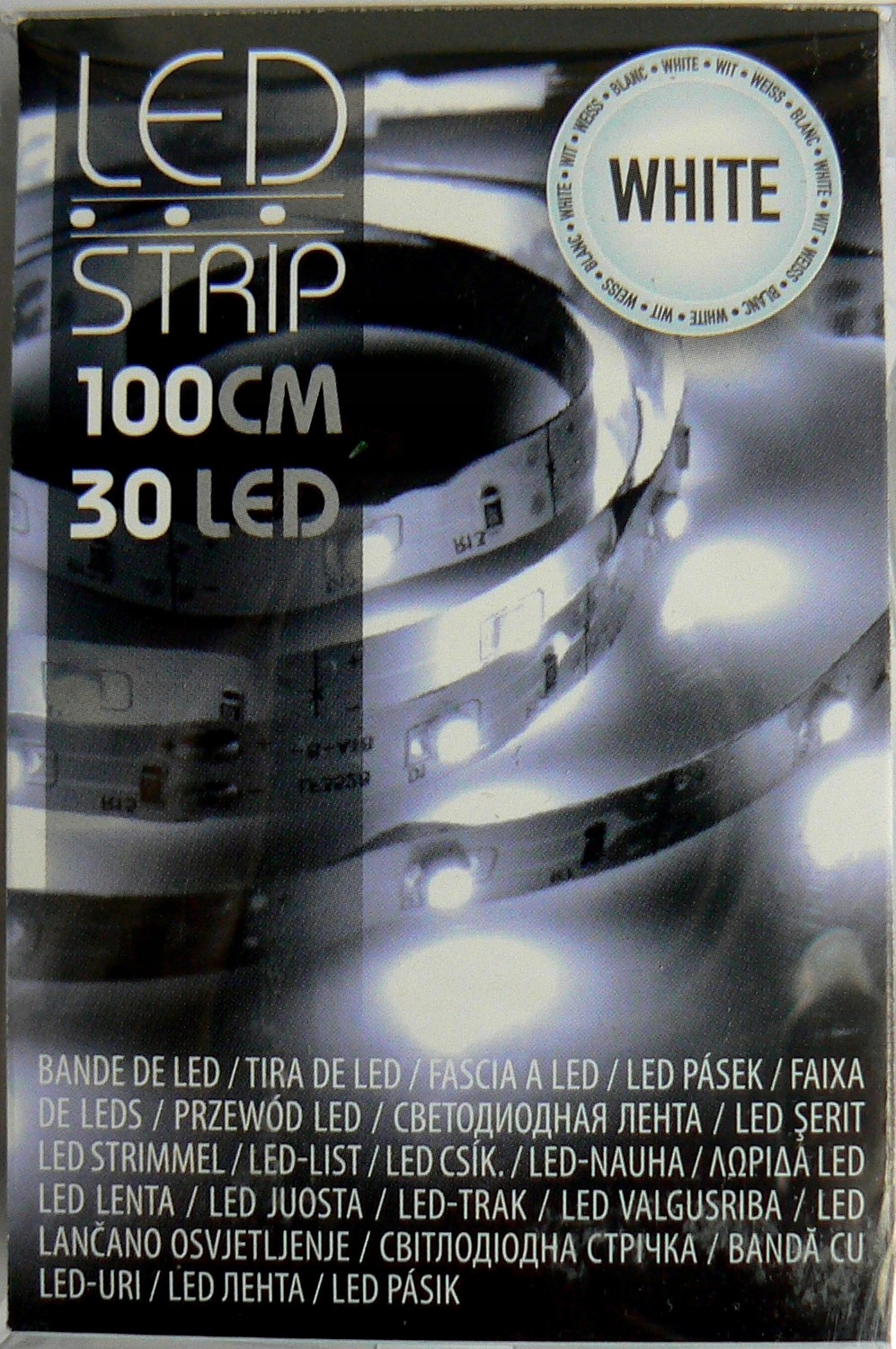 TAŚMA LED LEDOWA LAMPKI OŚWIETLENIE 1M NA BATERIE 30 LED BIAŁY ZIMNY ...