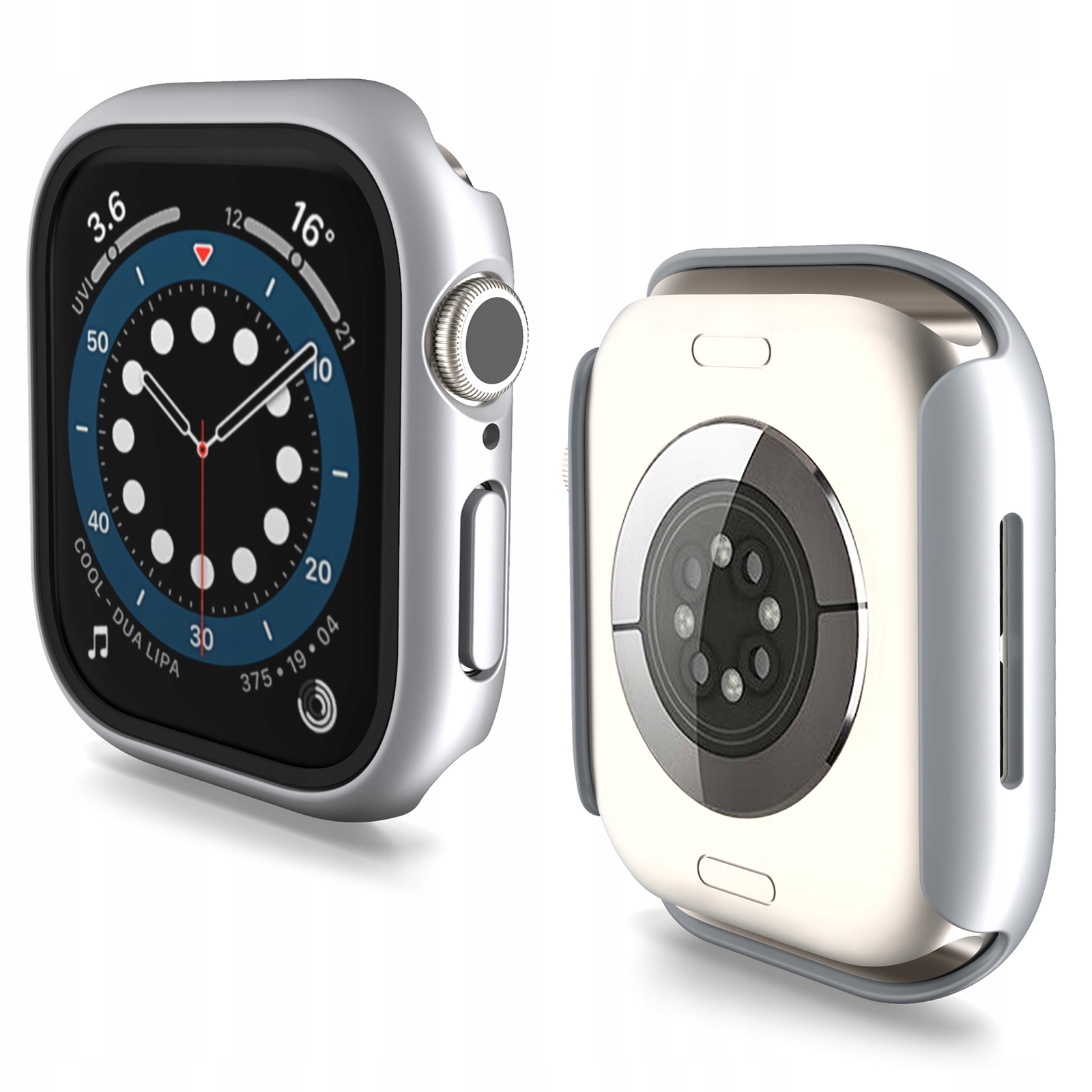 APPLE WATCH S10 46mm PC Case Silver with Tempered Glass Screen ...