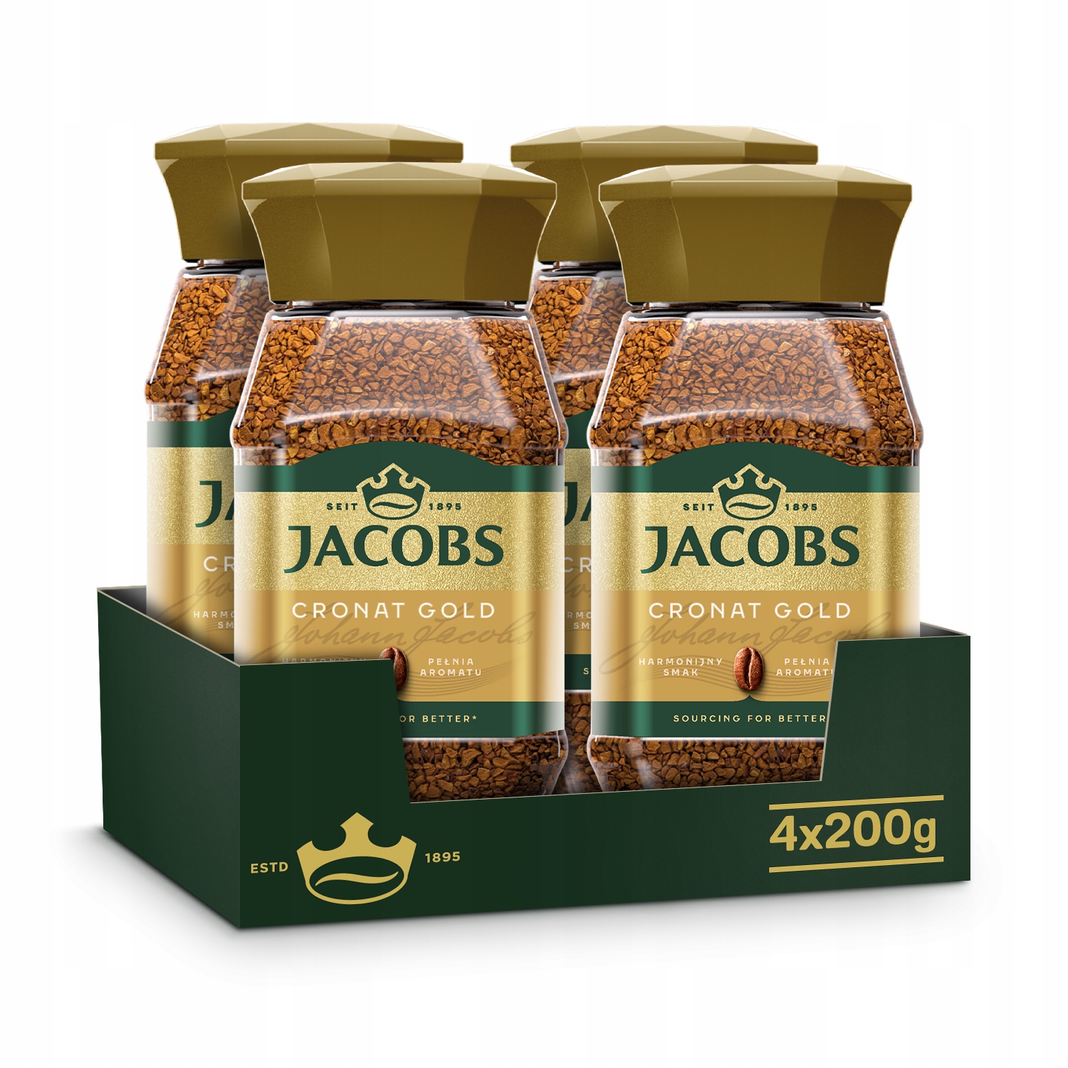 Kawa Jacobs rozpuszczalna Cronat Gold zestaw 4x 200g 14404987884 ... Kawa Jacobs rozpuszczalna Cronat Gold zestaw 4x 200g 14404987884 ...