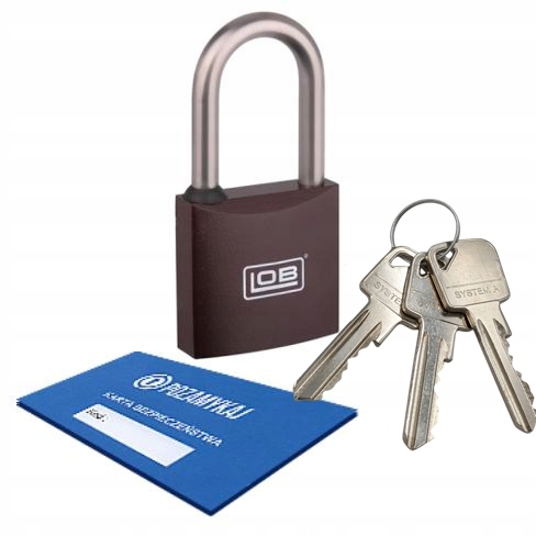 Kłódka długi pałąk KMM51 LOB SYSTEM JEDNEGO KLUCZA (LOB-KMM51-1KL ...