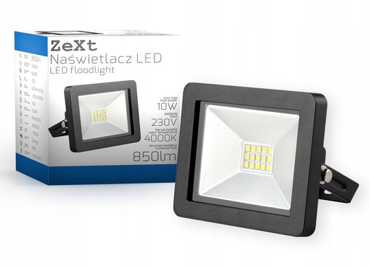 HALOGEN LED 10W NAŚWIETLACZ LAMPA IP65 LAMPA B.NEUTRALNA REFLEKTOR ...