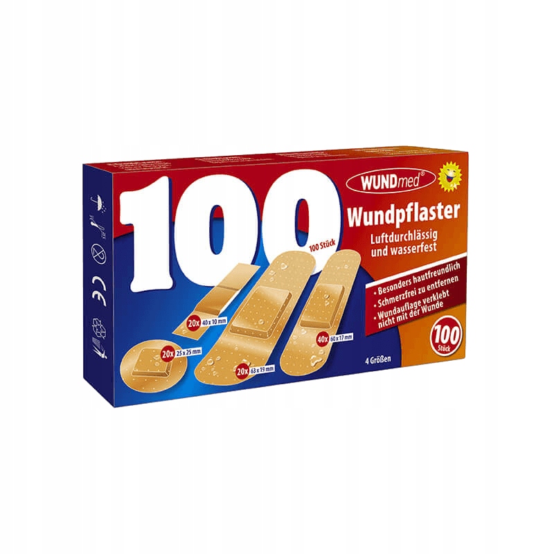 PLASTRY OPATRUNKI NA RANY NIEMIECKIE 4 rozmiar XXL 100 szt WUNDMED ...