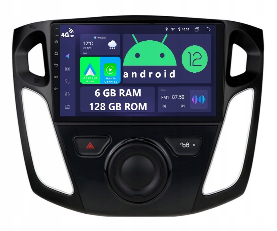 RADIO 2DIN NAWIGACJA ANDROID FORD FOCUS MK3 3 III 6/128 GB DSP CARPLAY ...