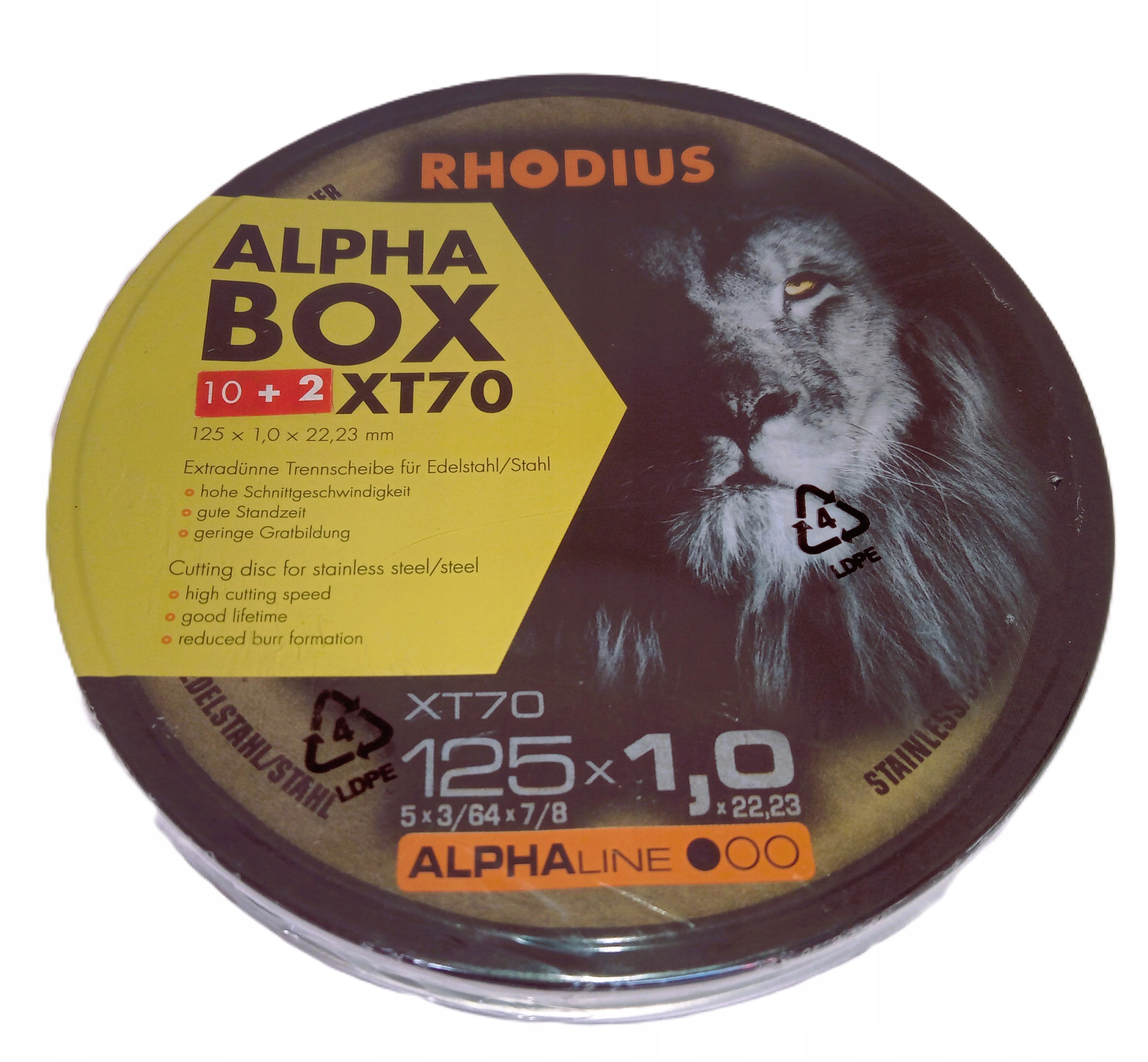 Tarcze do stali inox 125x1.0 XT70 RHODIUS = 12 sztuk 211812 za 38,99 zł z ŻORY - Allegro.pl ...