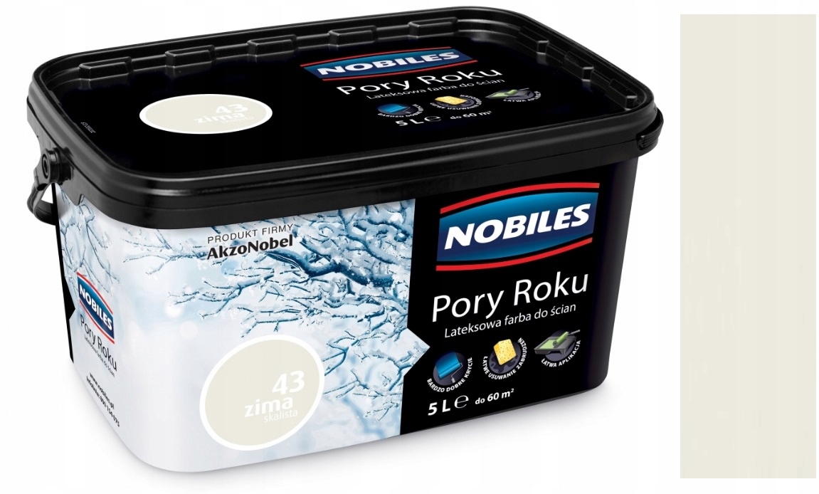 NOBILES PORY ROKU FARBA LATEKSOWA DO ŚCIAN ZIMA SKALISTA 43 MAT 5L ...