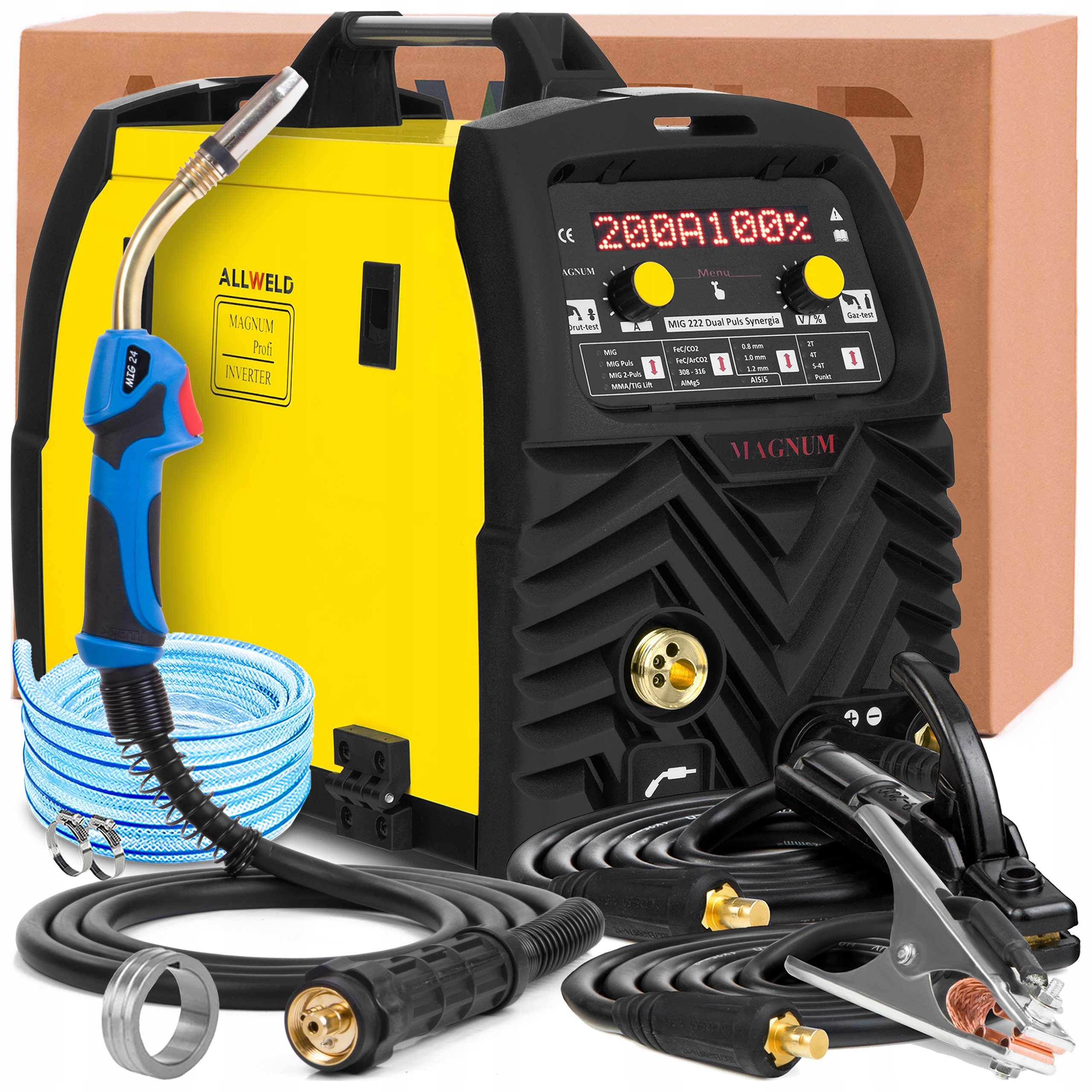 SPAWARKA MAGNUM MIG 222 DUAL PULS SYNERGIA 230V 200A MMA TIG LIFT FLUX (5905323100282) • Cena ...