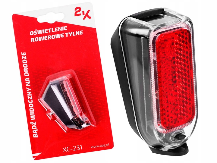 LAMPKA ROWEROWA LED Z ODBLASKIEM NA BŁOTNIK XC-231 - 5903999200459 - 16479896134 - Allegro
