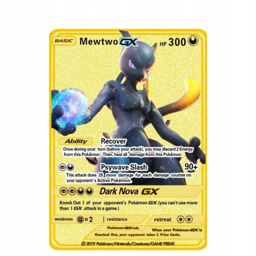 Купить Коллекционная карточка Pokemon Gold Metal Mewtwo: отзывы, фото и ...