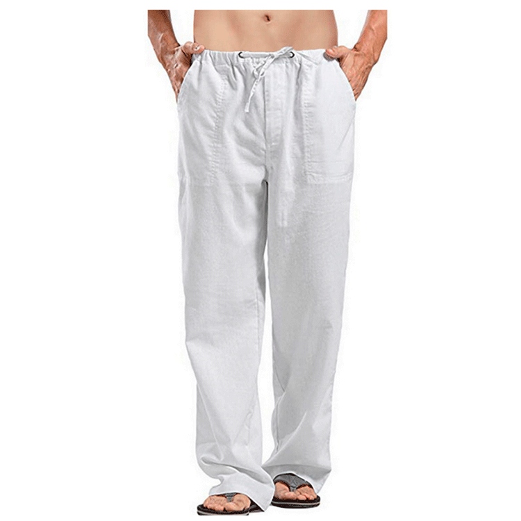 LUŹNE SPODNIE MĘSKIE LNIANE LETNIE Z KIESZENIAMI (4048444847184) • Cena ...