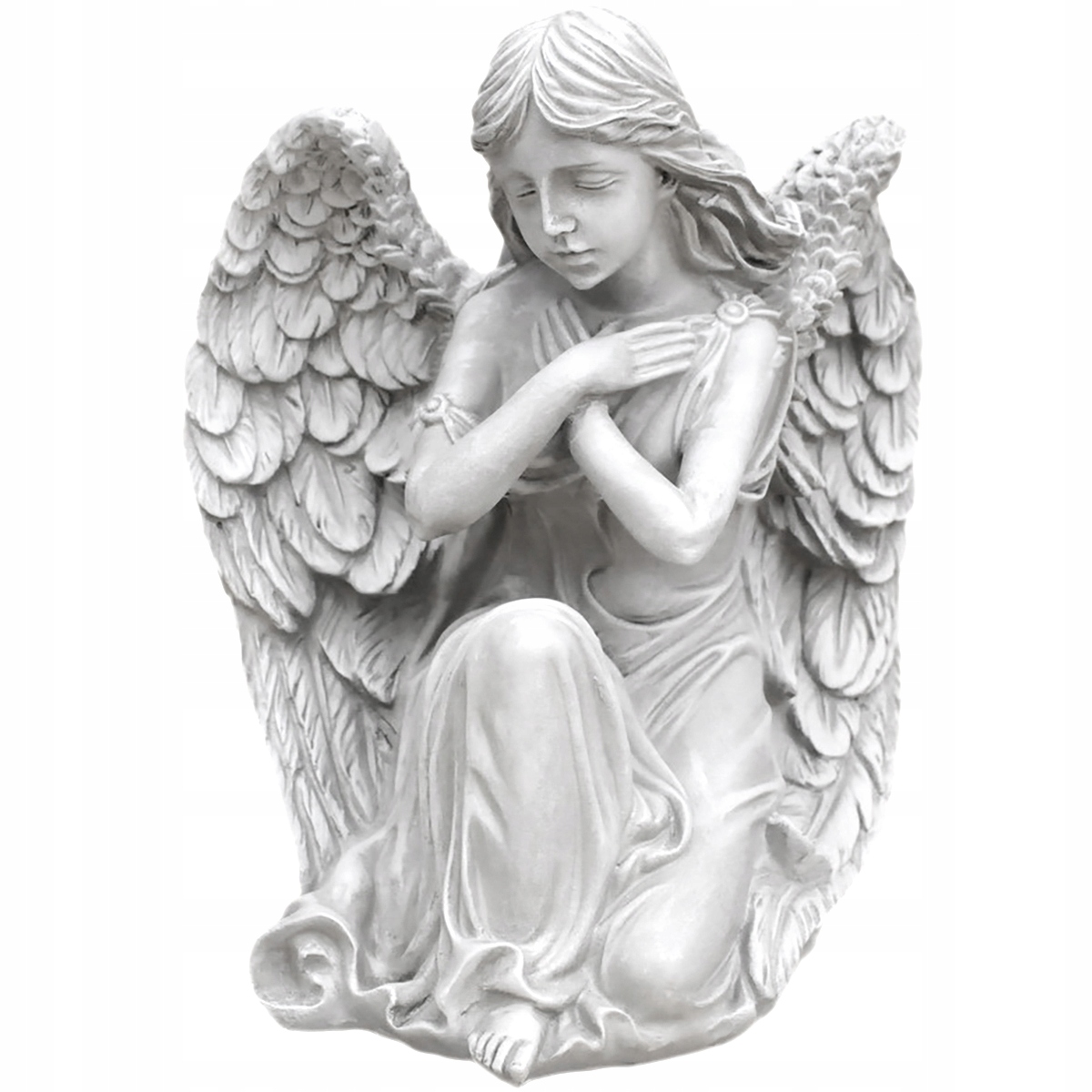 FIGURKA ANIOŁ NA GRÓB DEKORACYJNA NAGROBEK 34x28cm (Figurka na grób ...