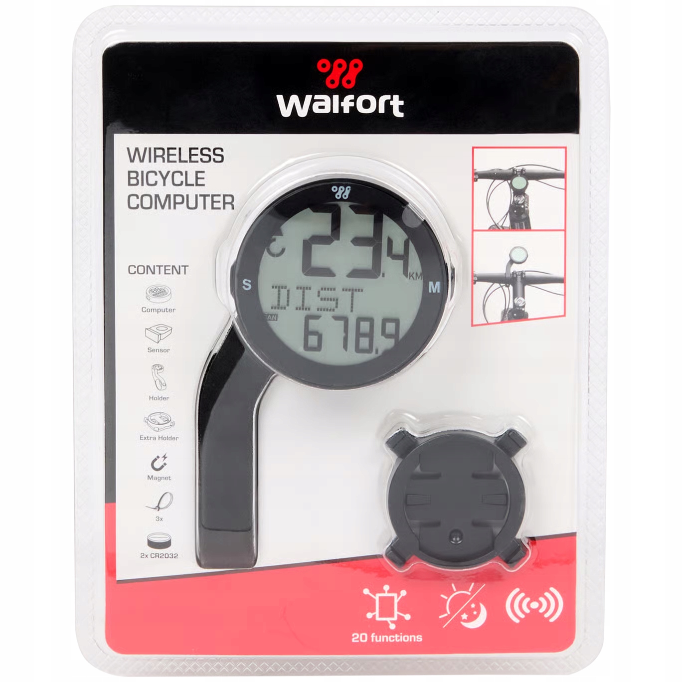 BEZPRZEWODOWY LICZNIK ROWEROWY LED WODOODPORNY KOMPUTER 20 FUNKCJI ...