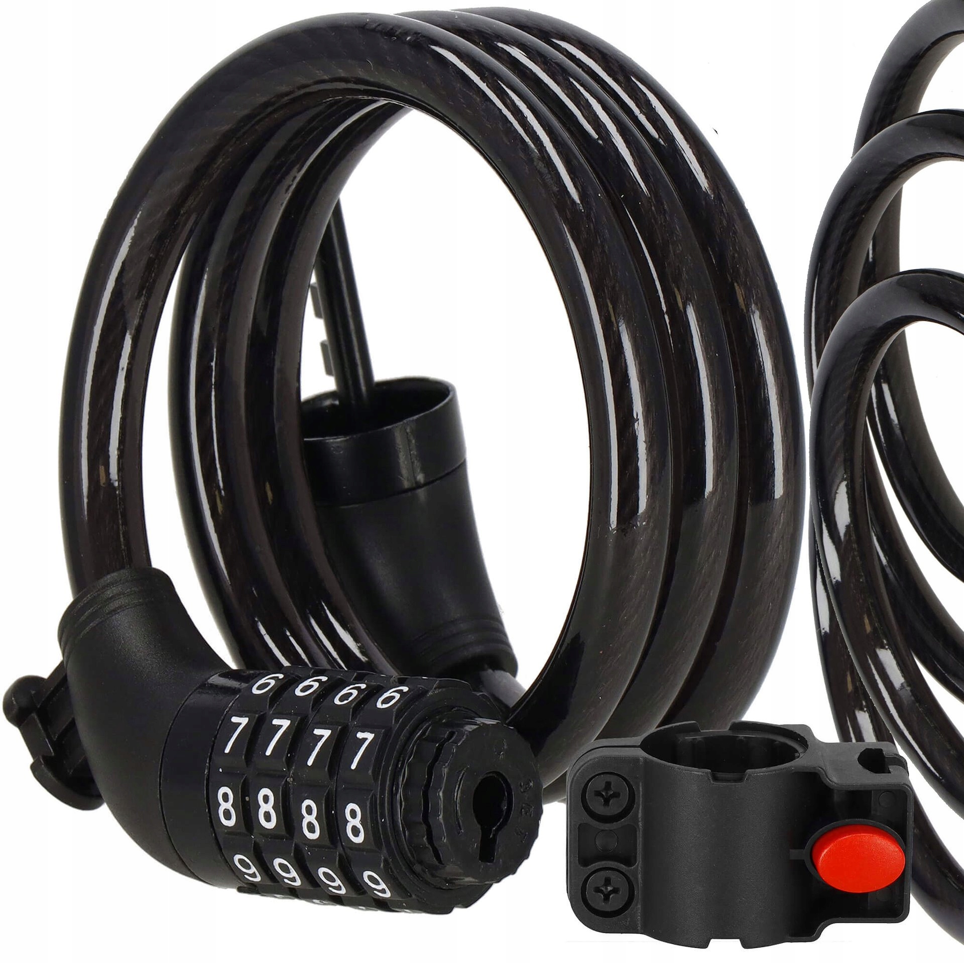 Zabezpieczenie rowerowe linka Springos ZAPIĘCIE ROWEROWE LINKA NA SZYFR - 5907719447940 ...