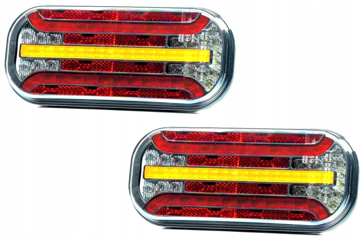 LAMPA ZESPOLONA TYLNA LED LAMPY KOMPLET AUTO LAWETA Przyczepa 5 FUNKCJI ...