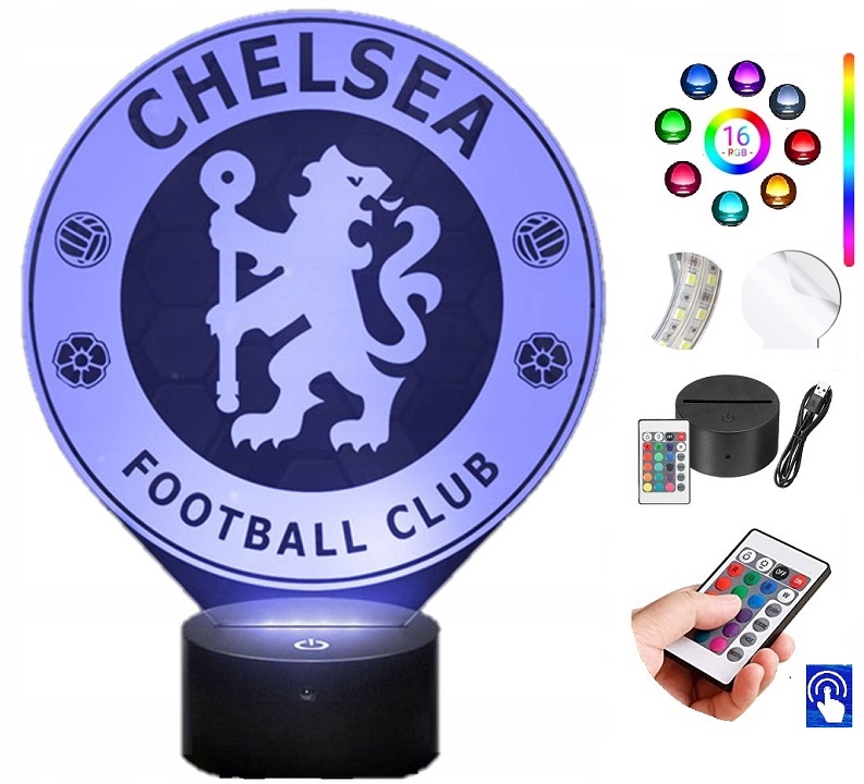 Lampka Nocna Chelsea Klub 16 Kolorów LED PLEXIDO - Plexido | Sklep ...