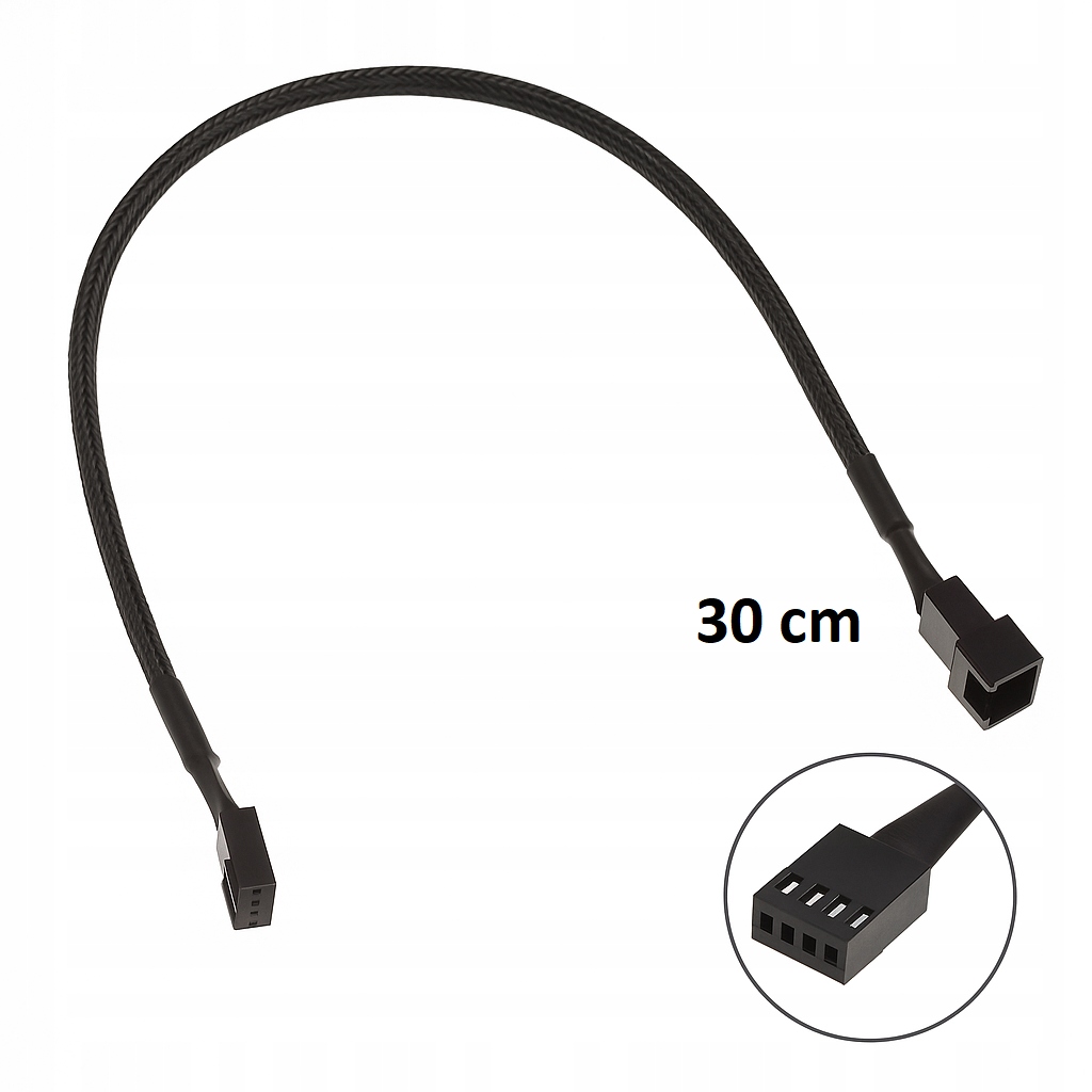 PREDLŽOVAČ NAPÁJANIA VENTILÁTORA PWM 4-PIN 4pin 30CM FAN EXTENSION CABLE za 2.69EUR - Allegro