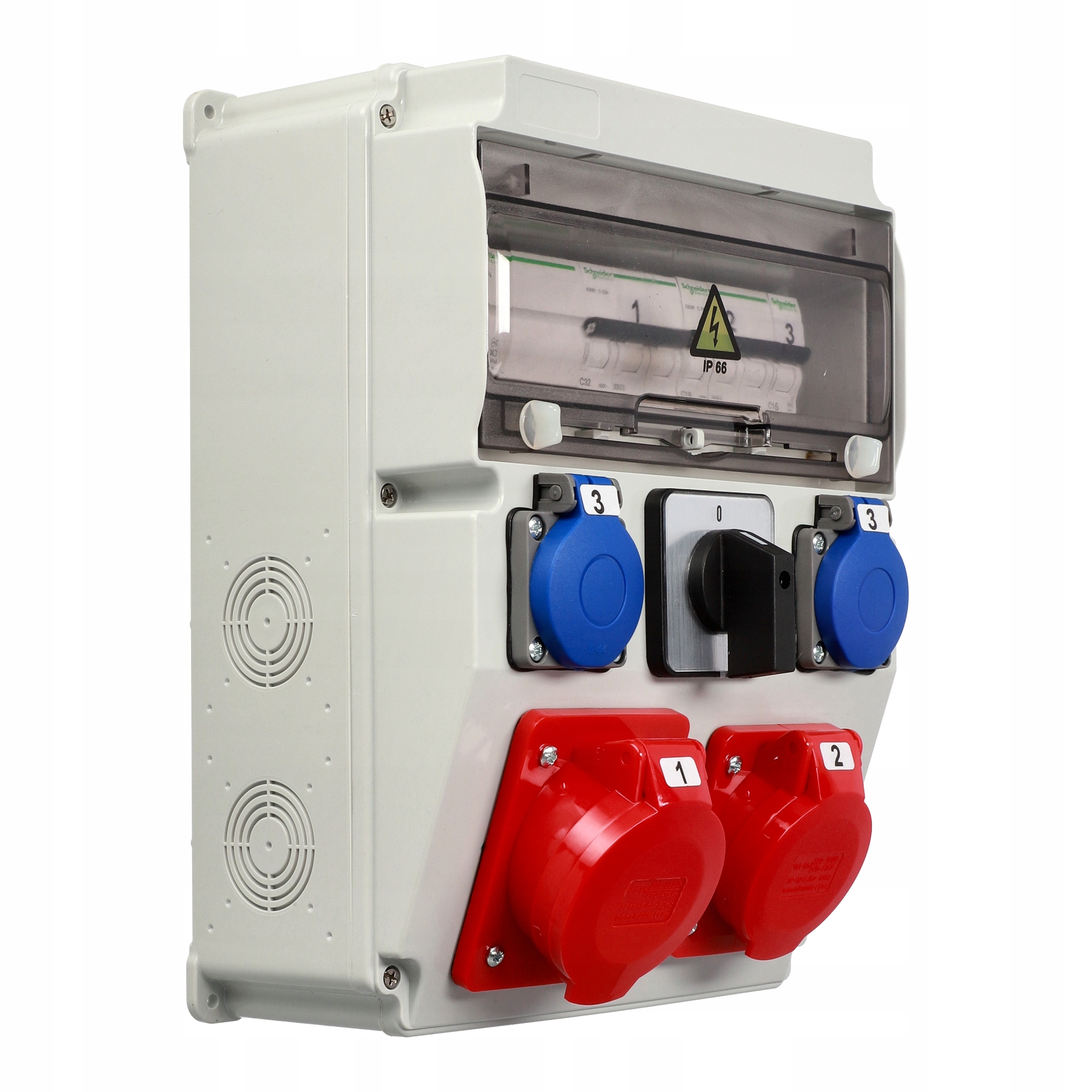 Rozdzielnica 32A/5P 16A/5P 2x230V 0-1(32A) IP44 (5903943489664) • Cena ...