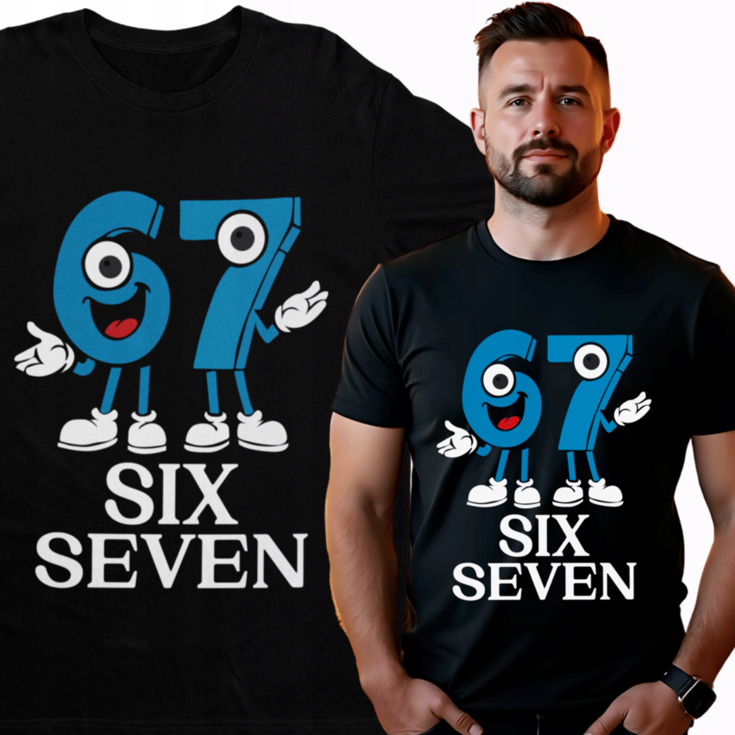 Tričko Pánské VÁNOČNÍ 67 Brain Rot Vánoce MEME MEM TIK TOK Six Seven 67 ...