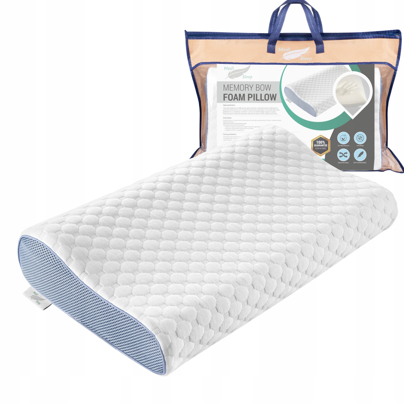 ORTOPEDICKÝ VANKÚŠ NA SPANIE NA BOKU PROFILOVANÝ TERMOPLASTICKÝ MEMORY ...