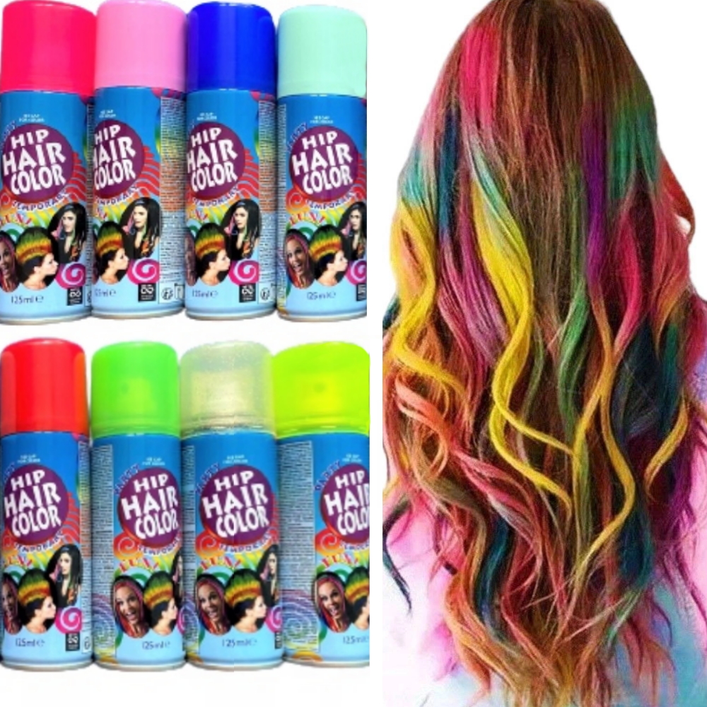 SUPER KOLOROWA FARBA do WŁOSÓW Sprayu ZMYWALNA Spreju KOLORYZUJĄCA R ...