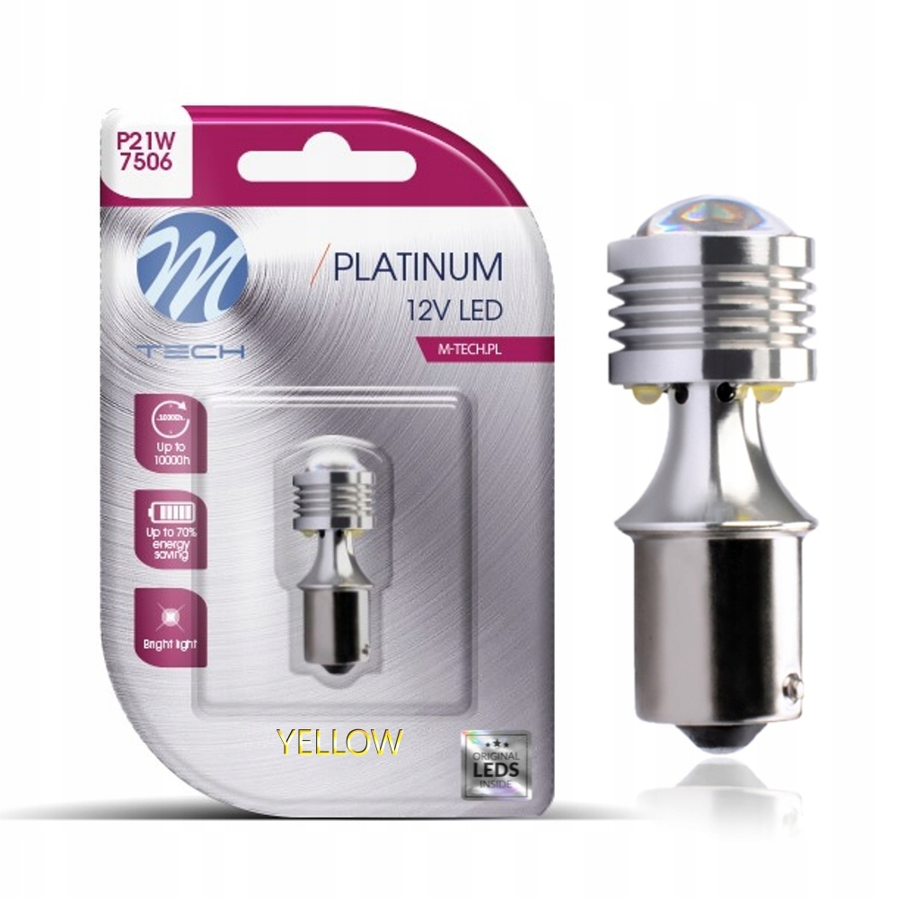 Dioda M-Tech Platinum LED P21W R10W M-Tech CANBUS ŻÓŁTA 5901508524751 ...